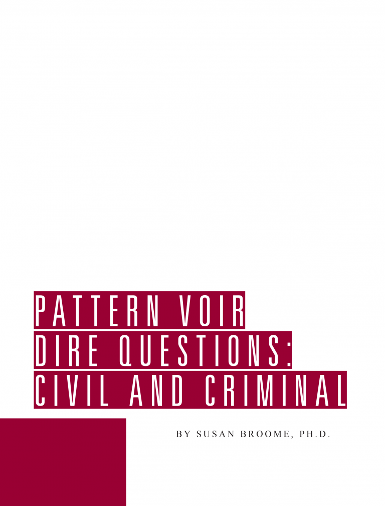 Pattern Voir Dire Questions: Civil and Criminal | Fastcase